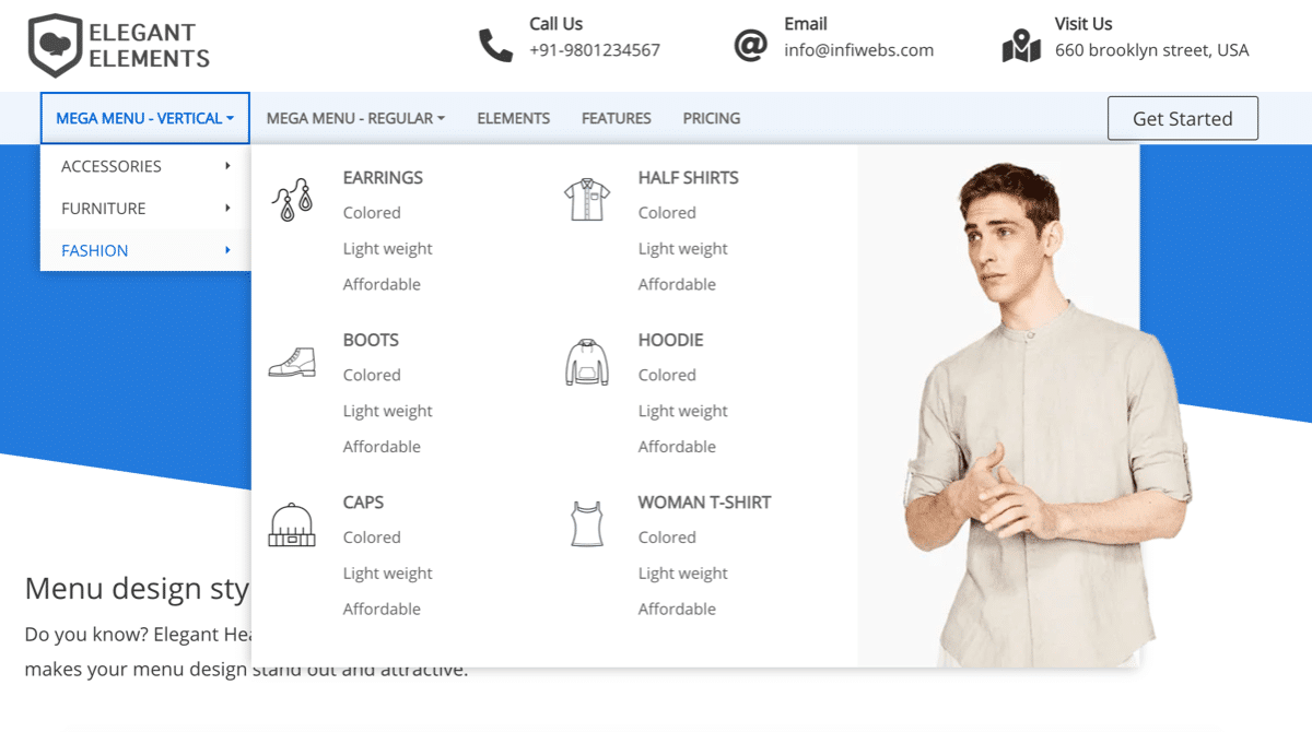 Design cool mega menu with WPBakery Page Builder